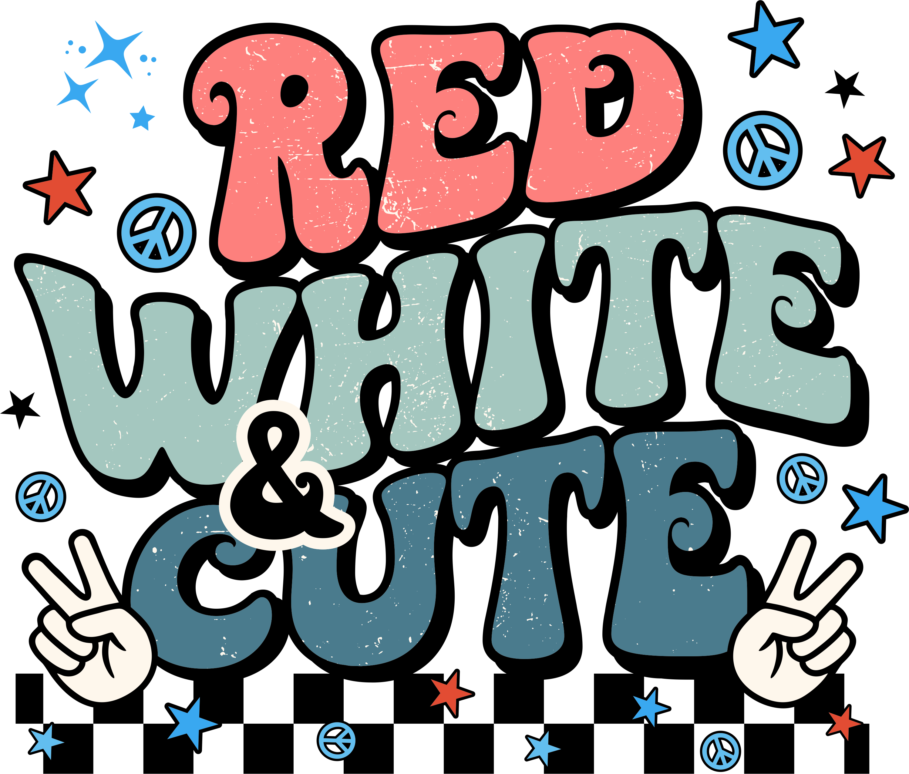 Red White & Cute DTF Transfer